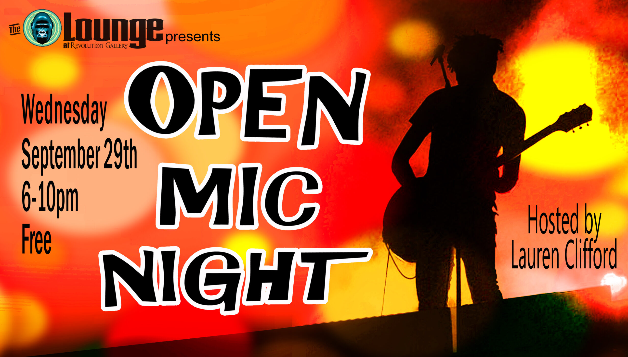 Open Mic Night September 29th REVOLUTION GALLERY LOUNGE